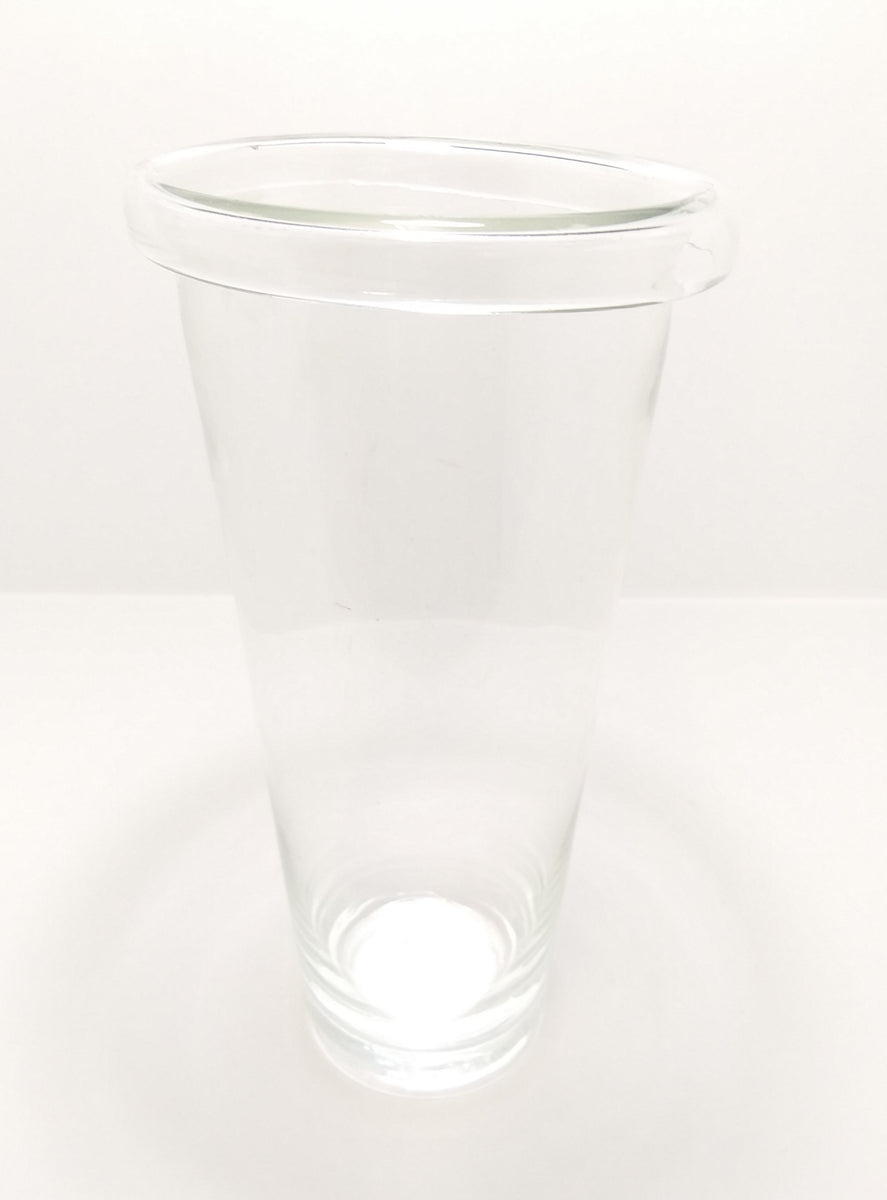 Decorative Tall Clear Glass Flower Vase With Folded Rim – Affordable ...